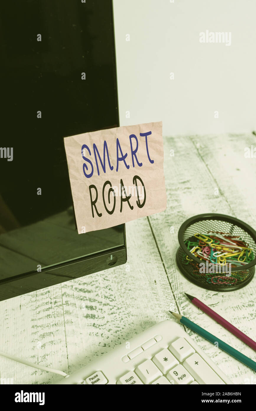 Handwriting text writing Smart Road. Conceptual photo number of ...