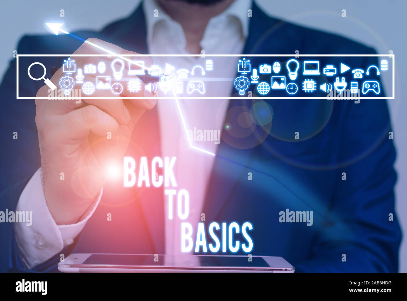 Writing note showing Back To Basics. Business concept for Return simple ...