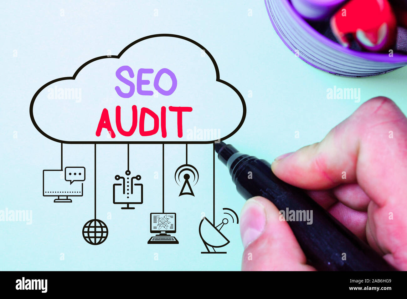 Handwriting text writing Seo Audit. Conceptual photo Search Engine Optimization validating and ...