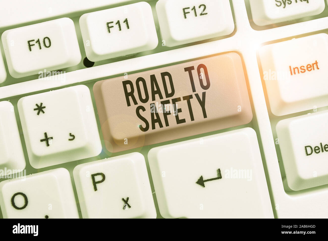 Writing note showing Road To Safety. Business concept for Secure travel ...