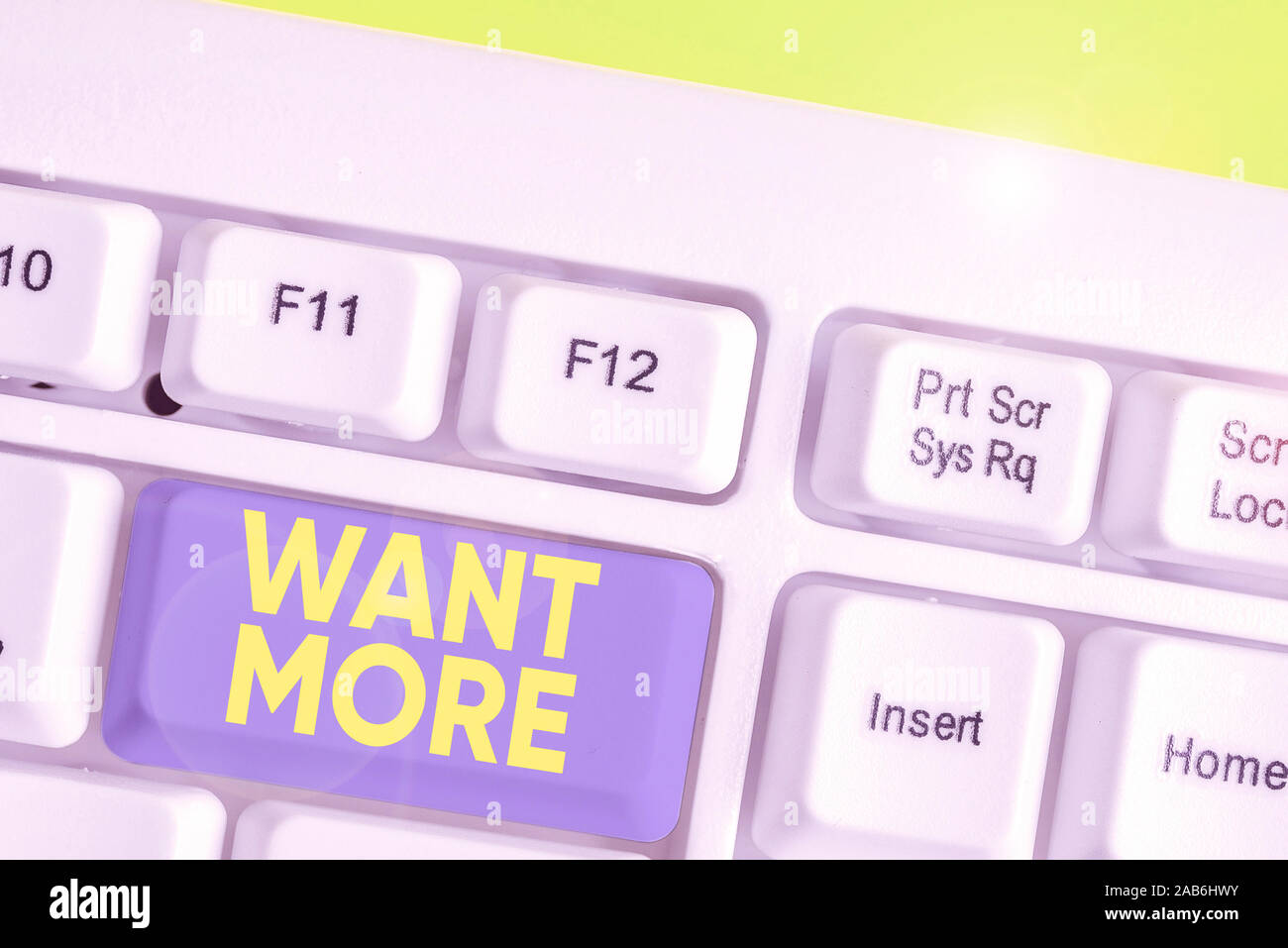 Conceptual hand writing showing Want More. Concept meaning Not having ...