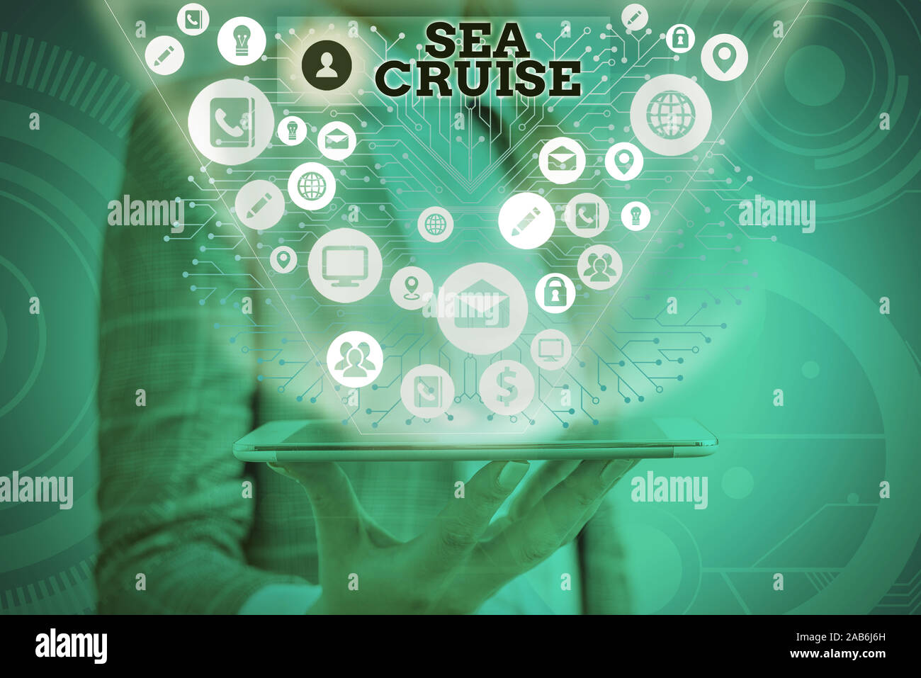 Conceptual hand writing showing Sea Cruise. Concept meaning a voyage on ...