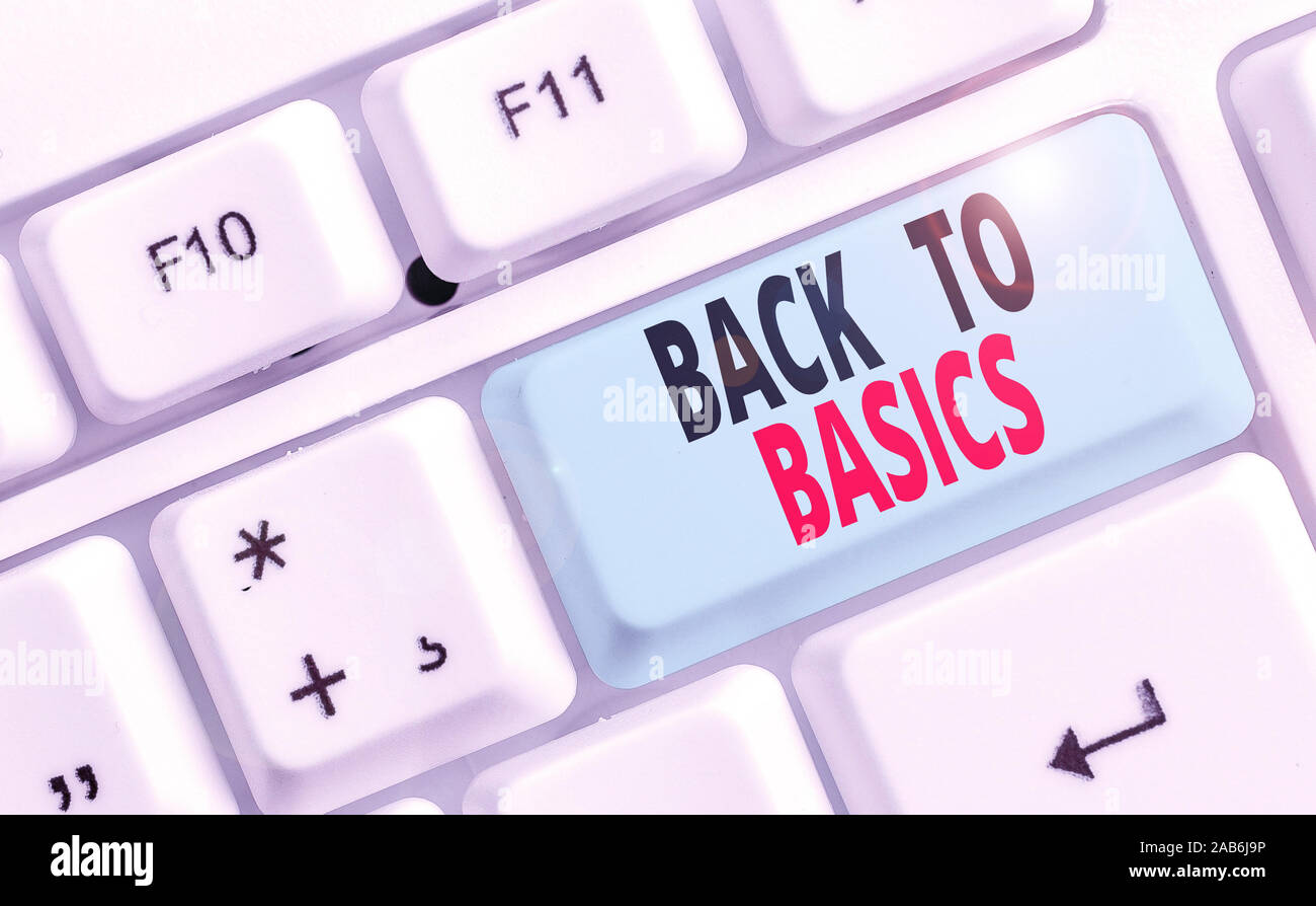 Conceptual hand writing showing Back To Basics. Concept meaning Return ...