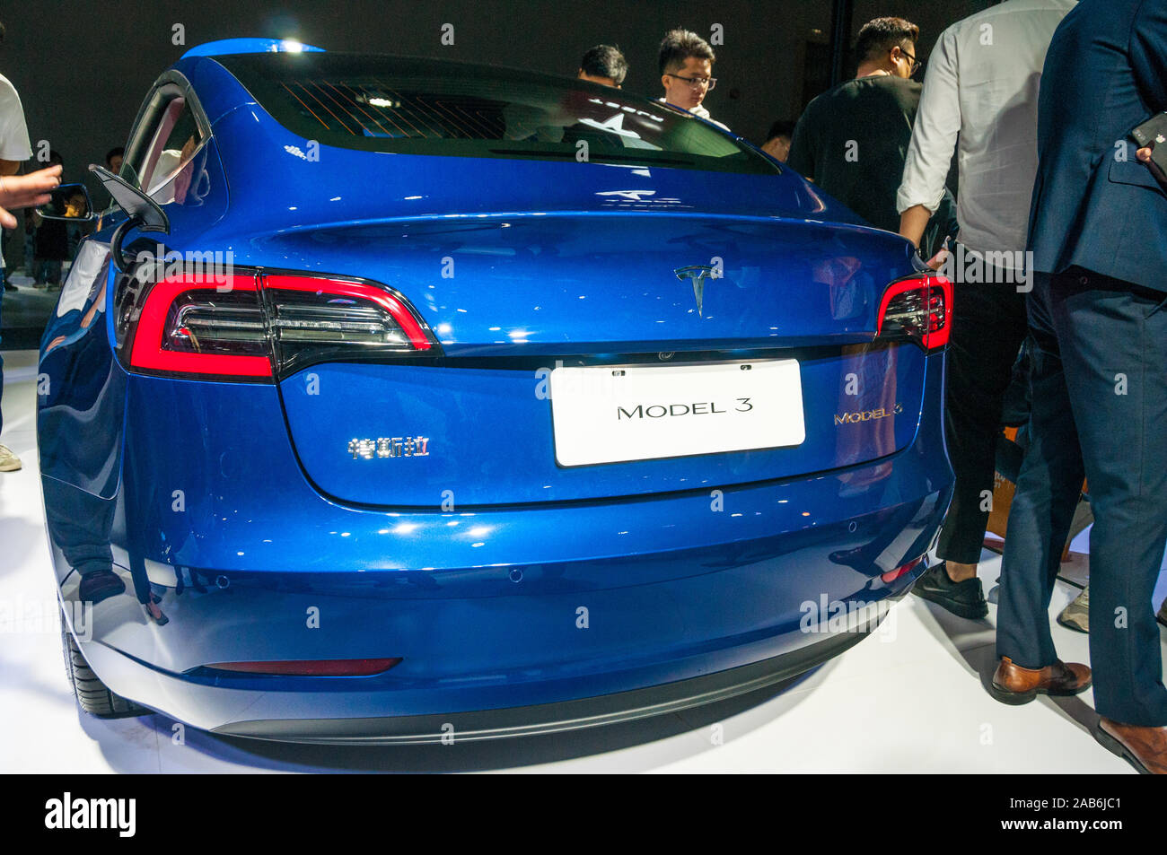 Premiere of the Chinese made Tesla Model 3 at the 2019 Guangzhou Auto ...