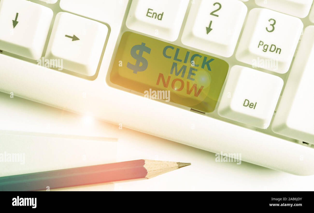 Handwriting text Click Me Now. Conceptual photo Internet helping desk ...