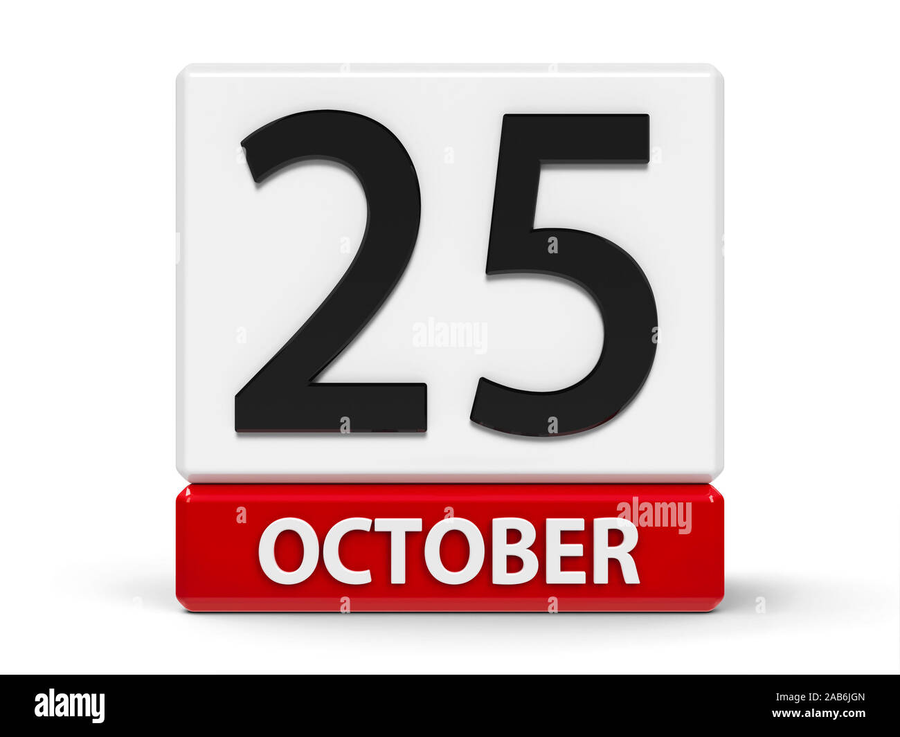 Red and white calendar icon from cubes - The Twenty Fifth of October ...