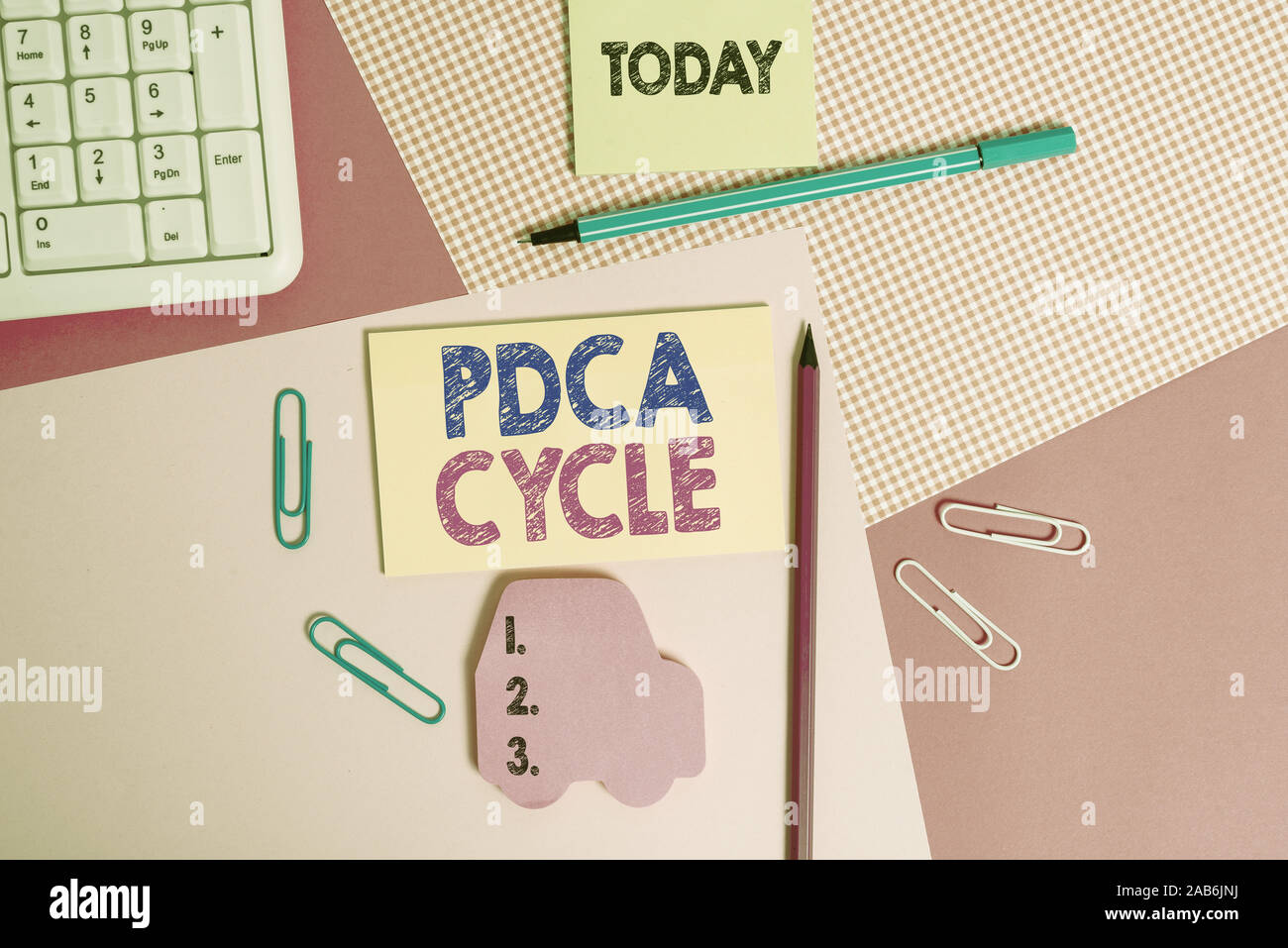 Writing note showing Pdca Cycle. Business concept for use to control ...