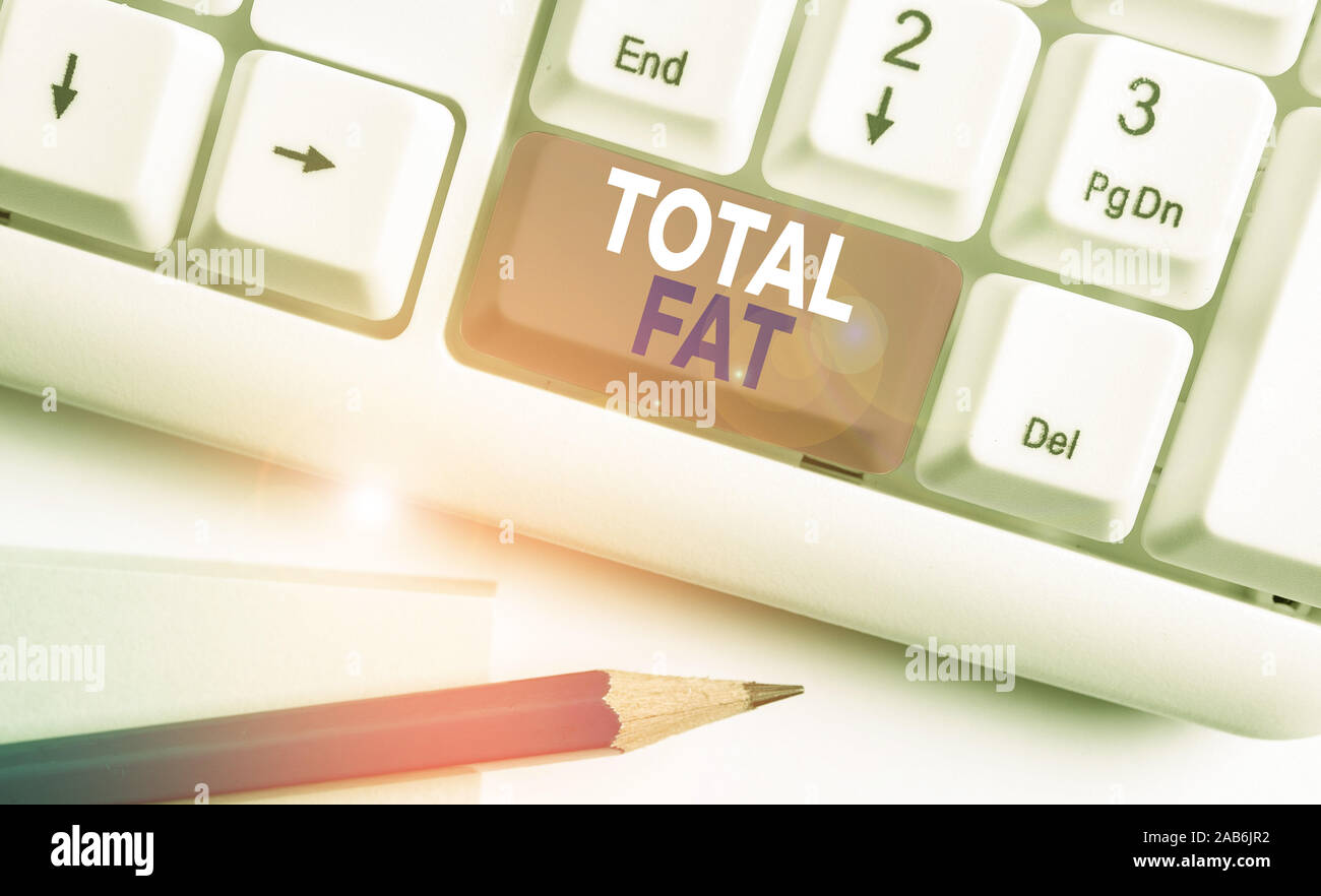 Handwriting text writing Total Fat. Conceptual photo combined value of ...