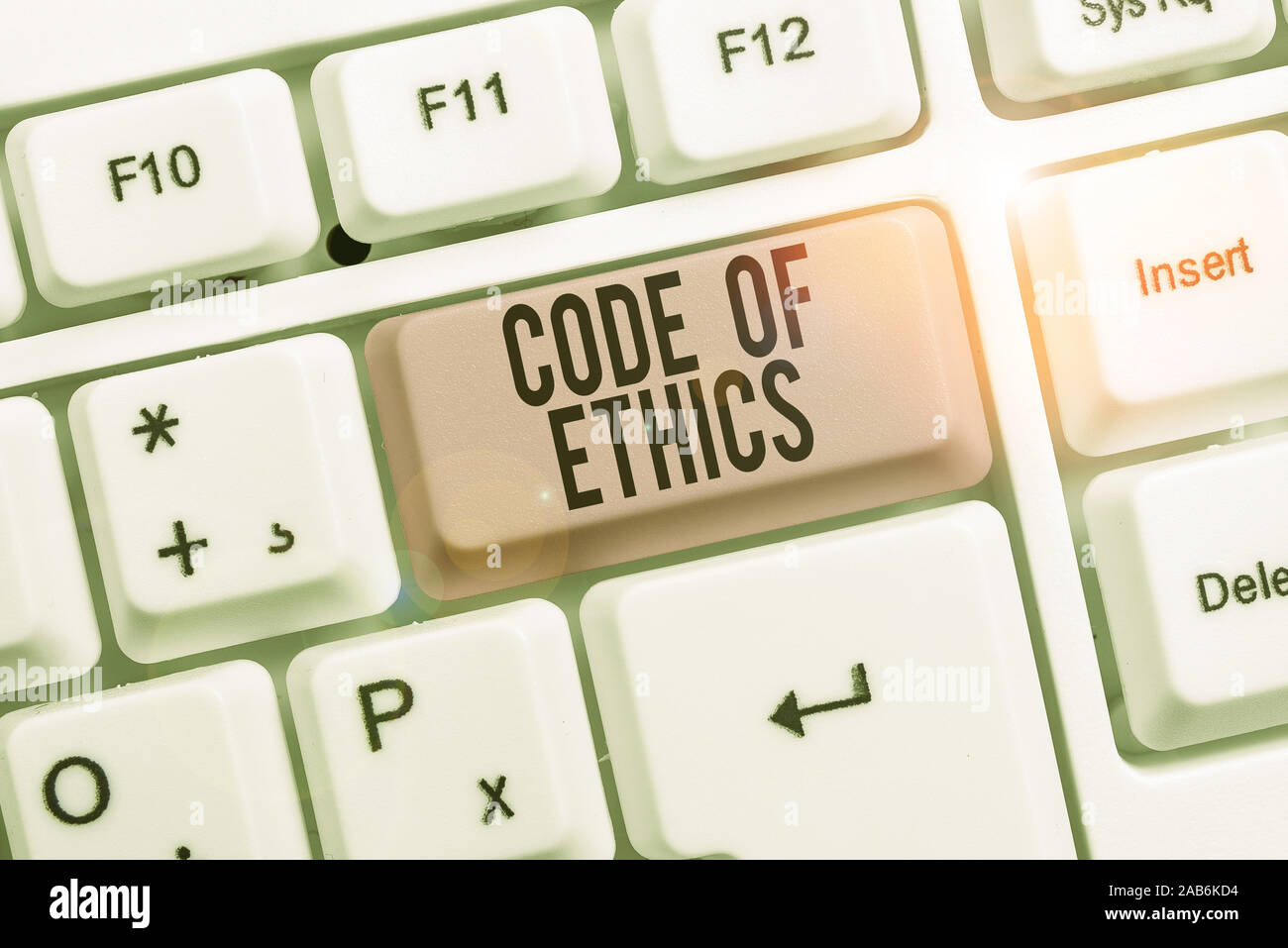 Writing note showing Code Of Ethics. Business concept for Moral Rules ...