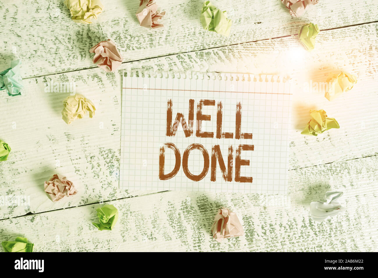 Handwriting text writing Well Done. Conceptual photo telling ...