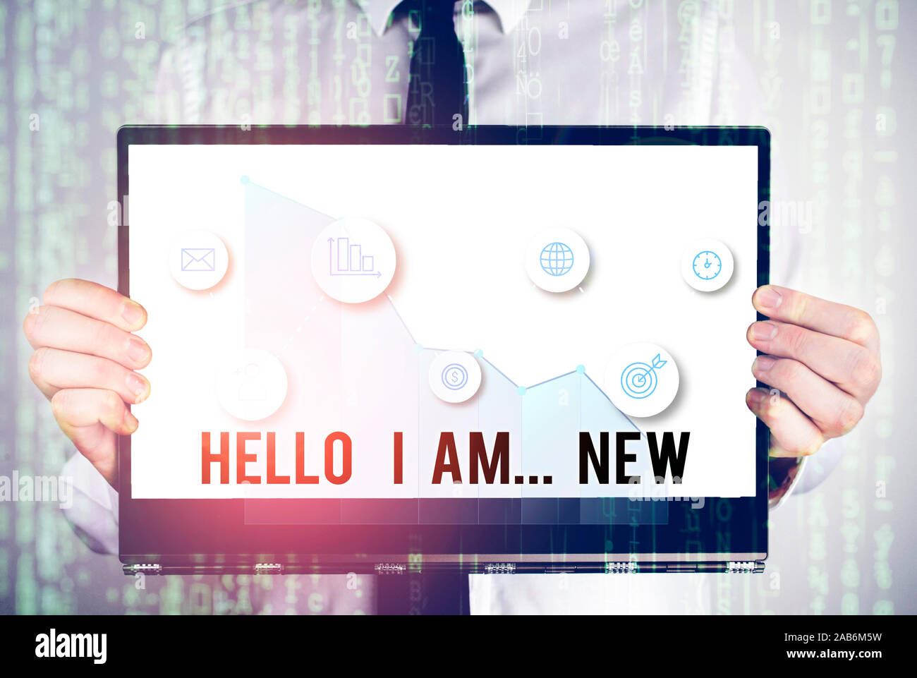 Word writing text Hello I Am New. Business photo showcasing Introduce ...
