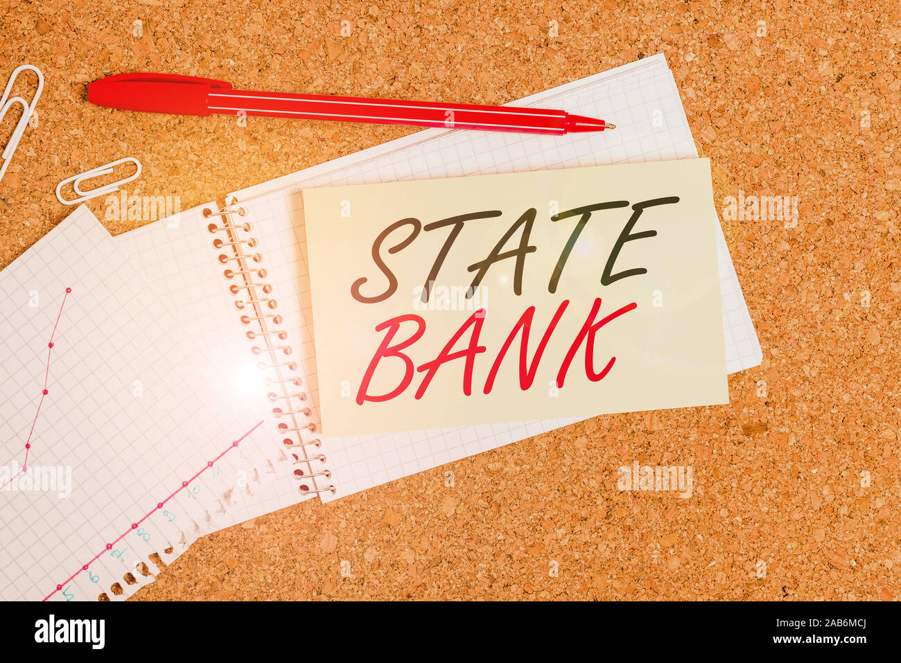 Handwriting text State Bank. Conceptual photo generally a financial ...