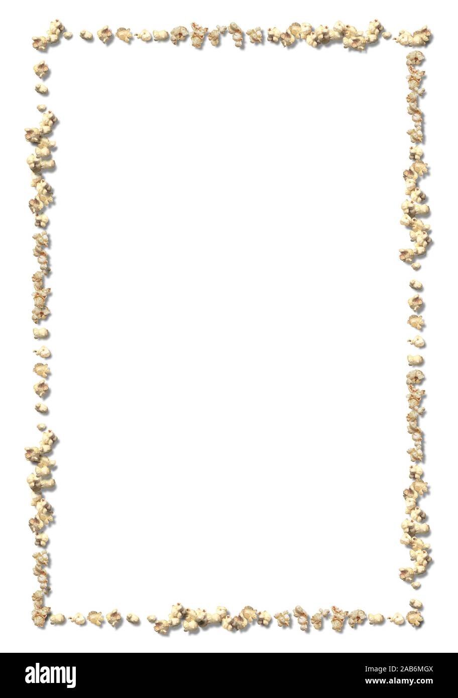 An illustration of popcorn frame on a white background Stock Photo - Alamy