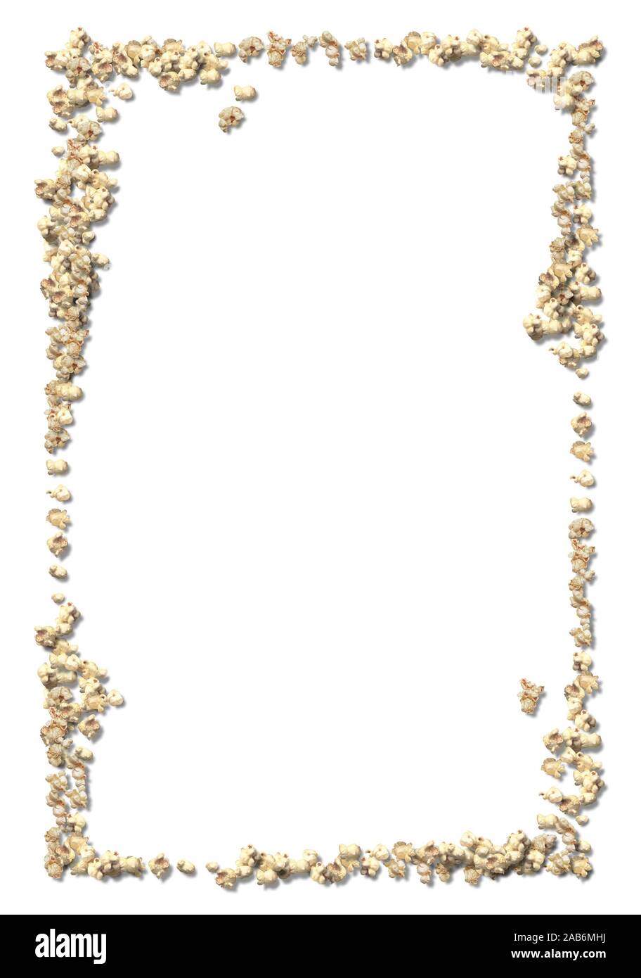 An illustration of popcorn frame on a white background Stock Photo - Alamy