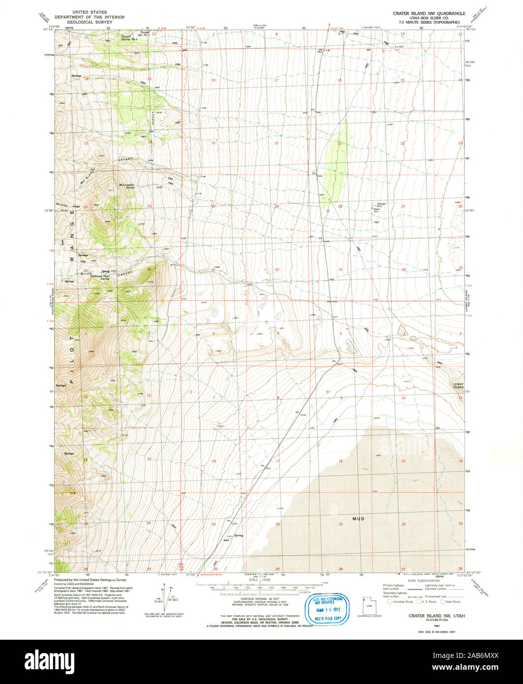 UT Crater Island NW 248754 1991 24000 Restoration Stock Photo - Alamy