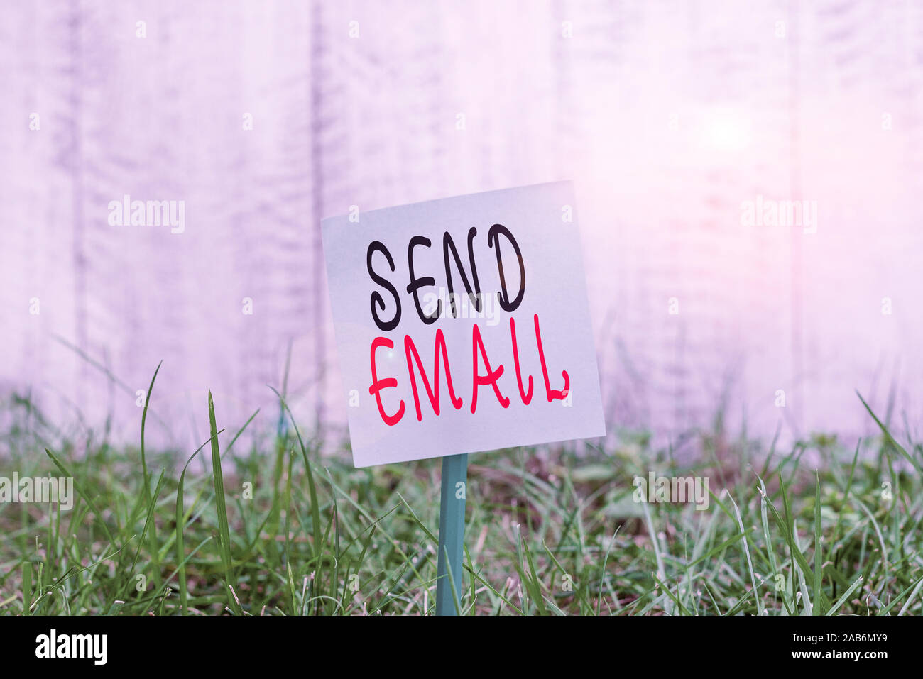 Text sign showing Send Email. Business photo showcasing the system for using computers to send ...