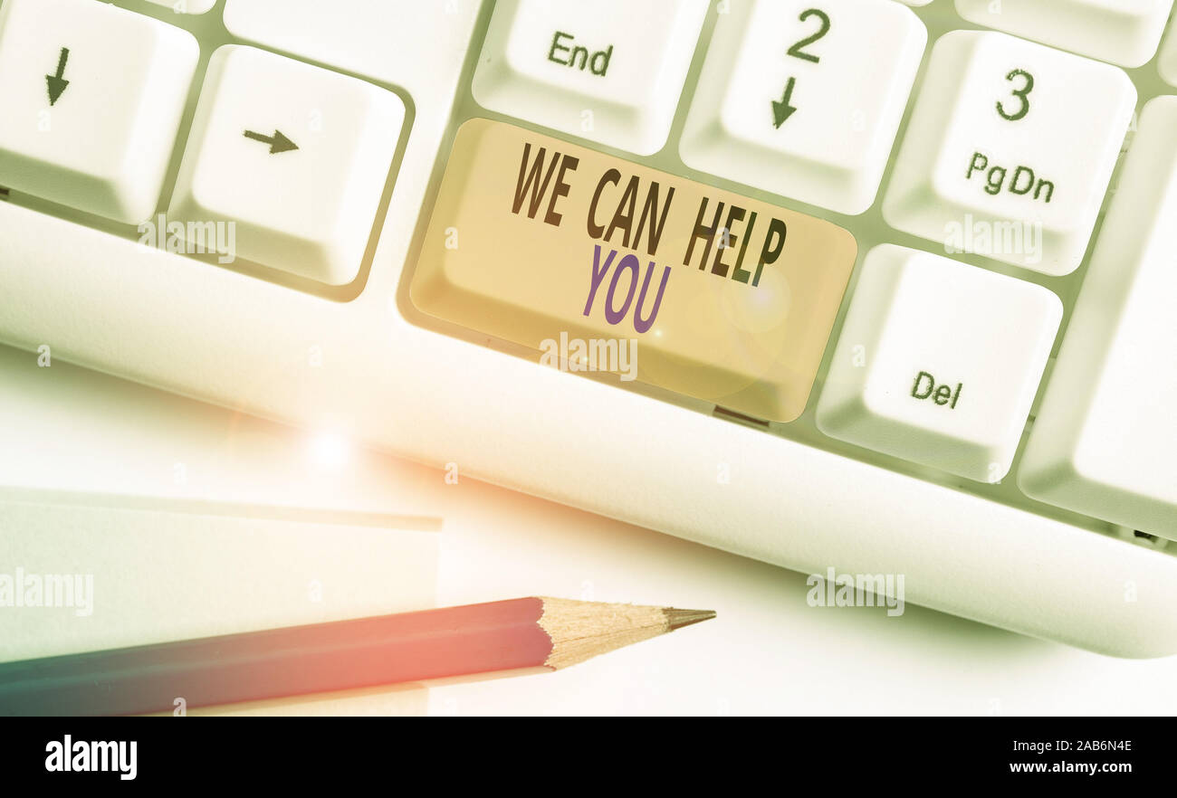 Word writing text We Can Help You. Business photo showcasing Support ...