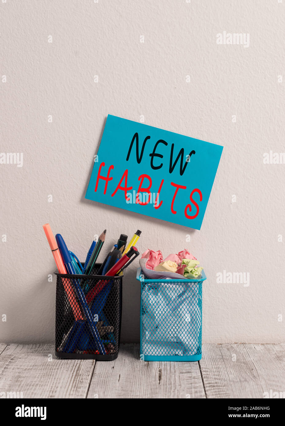 Text sign showing New Habits. Business photo text change the routine of ...