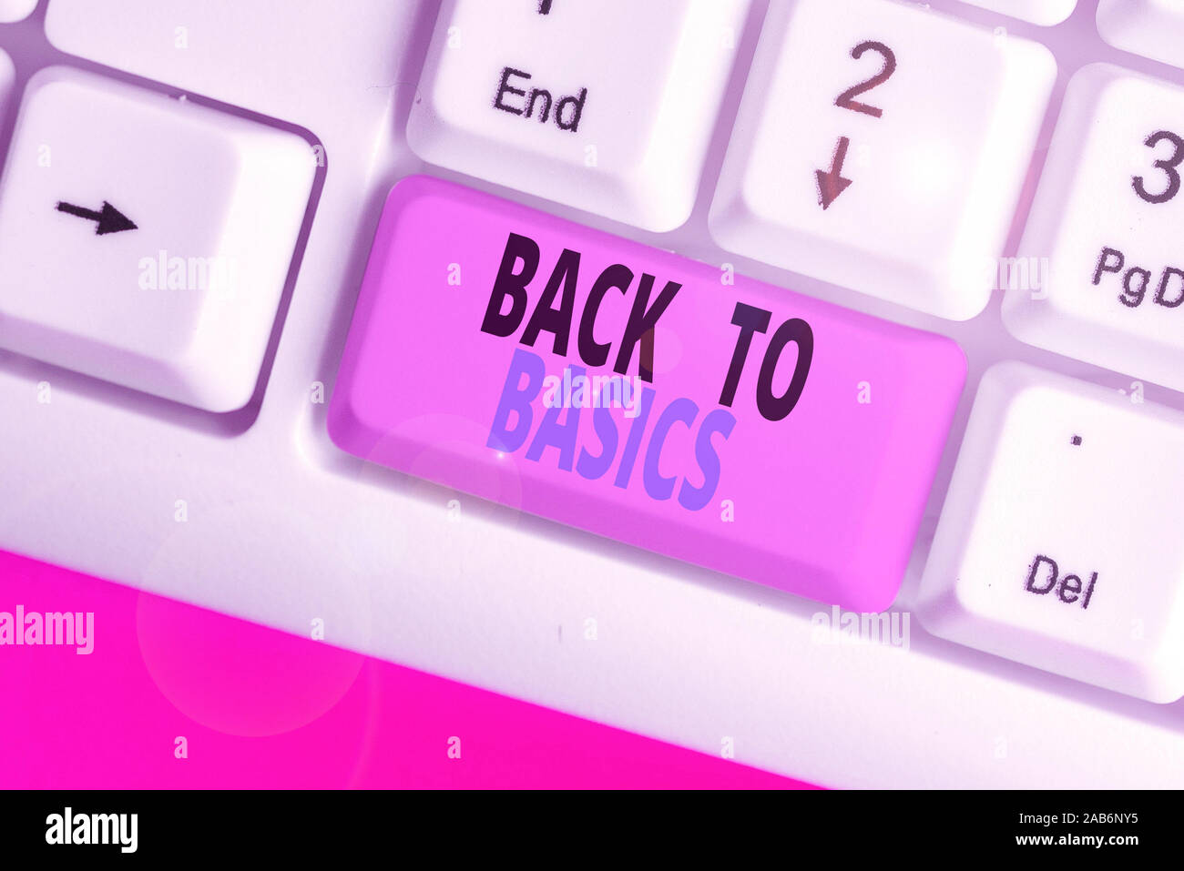 Writing note showing Back To Basics. Business concept for Return simple ...