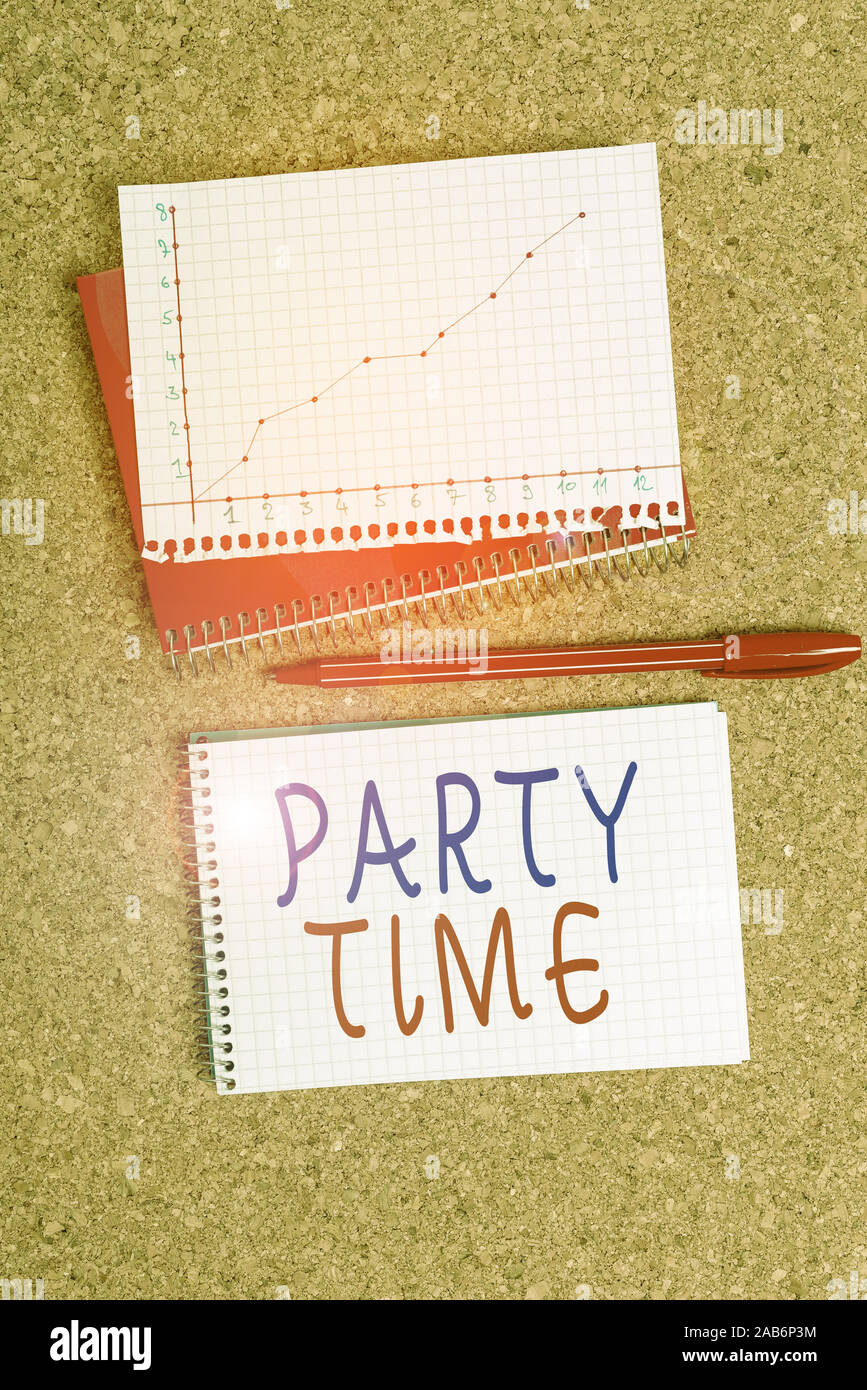 Word writing text Party Time. Business photo showcasing the right ...