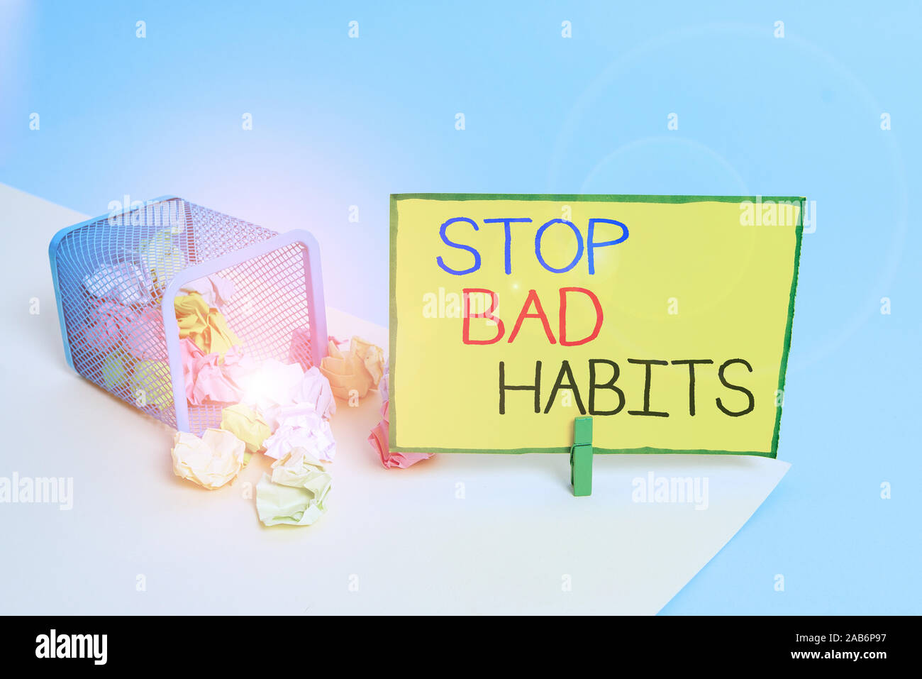Writing note showing Stop Bad Habits. Business concept for asking ...
