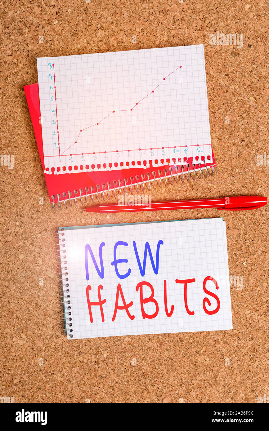 Word writing text New Habits. Business photo showcasing change the ...