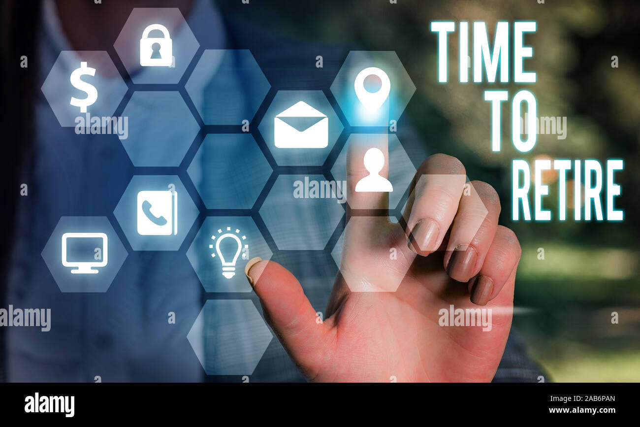 Handwriting text writing Time To Retire. Conceptual photo Take the ...