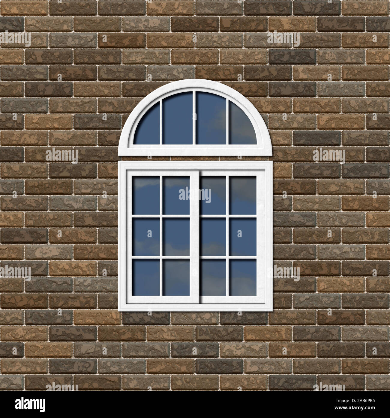 An illustration of a brick wall with a window Stock Photo - Alamy