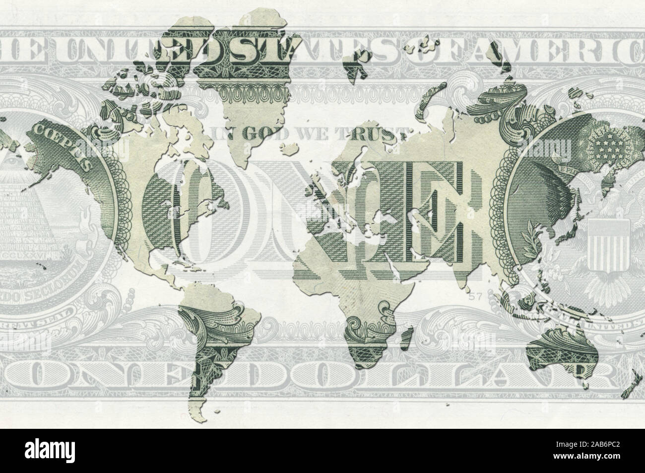 A illustration of a map with a dollar note Stock Photo - Alamy
