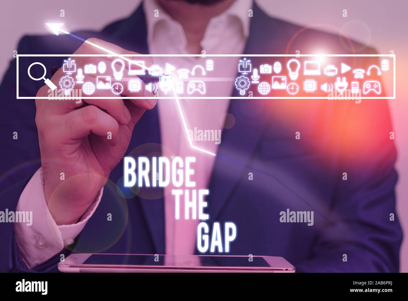 Writing note showing Bridge The Gap. Business concept for Overcome the ...