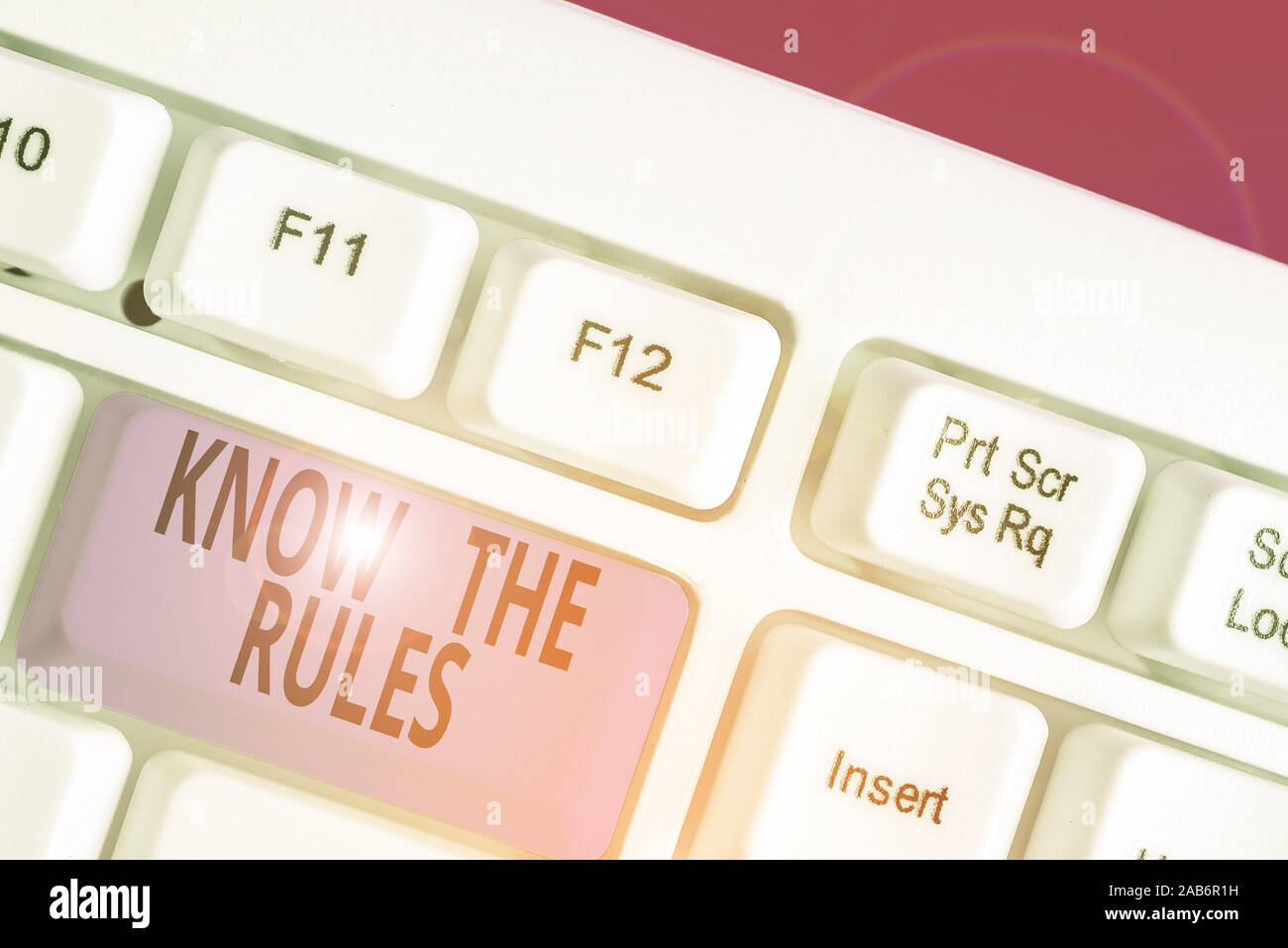 Writing note showing Know The Rules. Business concept for Learn the ...