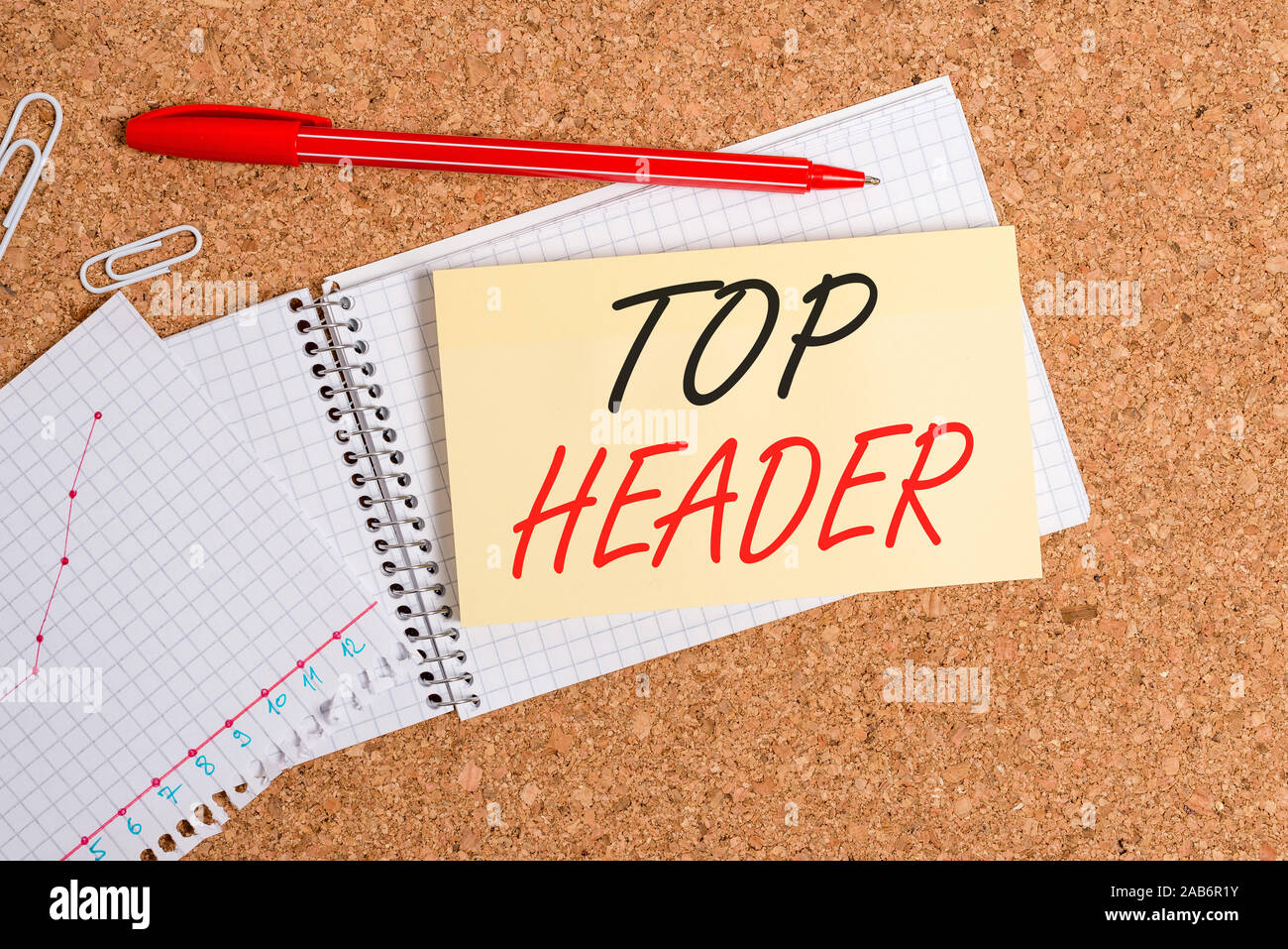 Handwriting text Top Header. Conceptual photo text at the top of a page ...