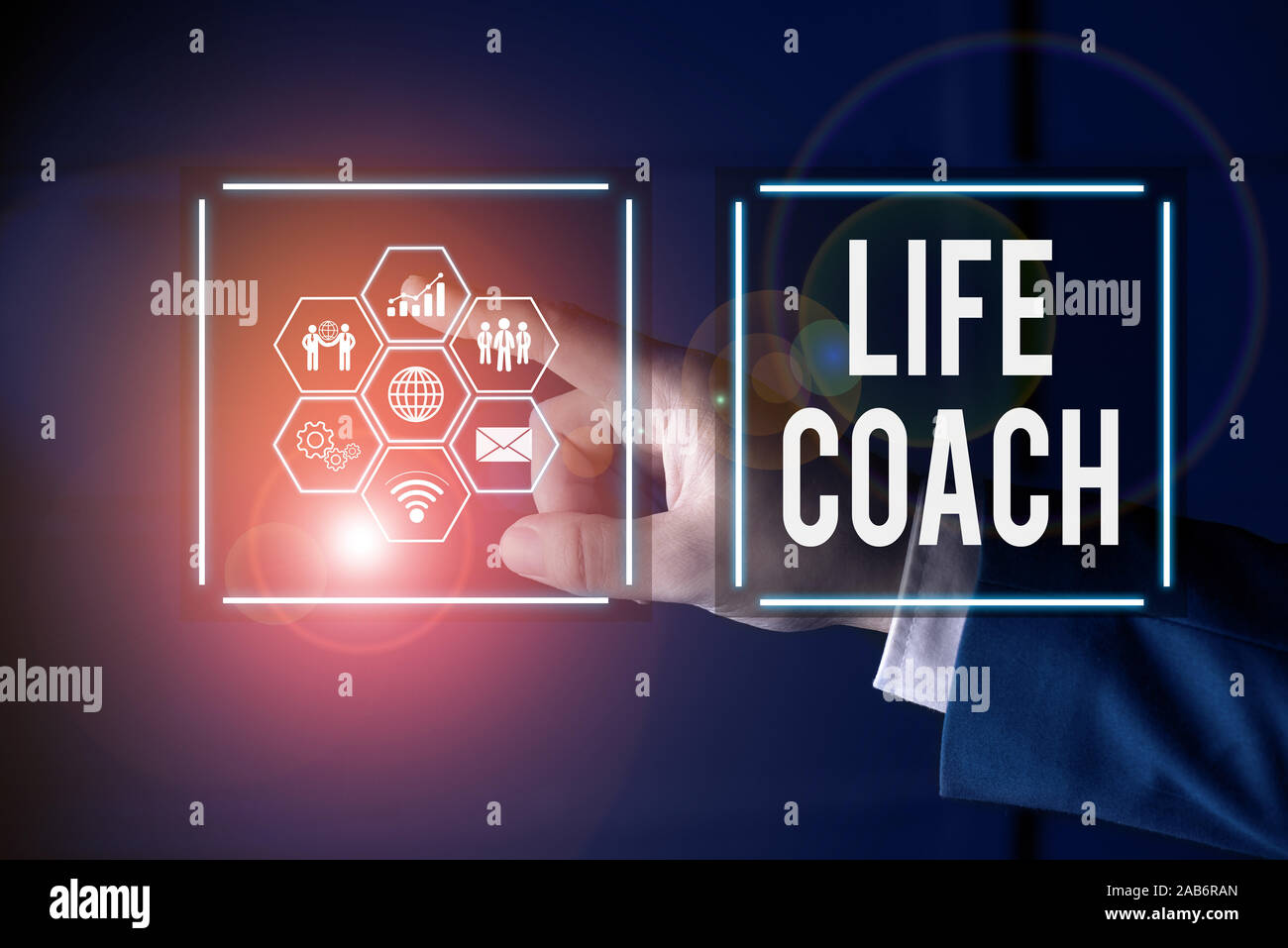 Writing note showing Life Coach. Business concept for someone who helps ...