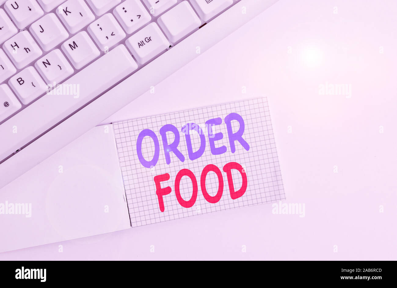Handwriting text writing Order Food. Conceptual photo the process of ...