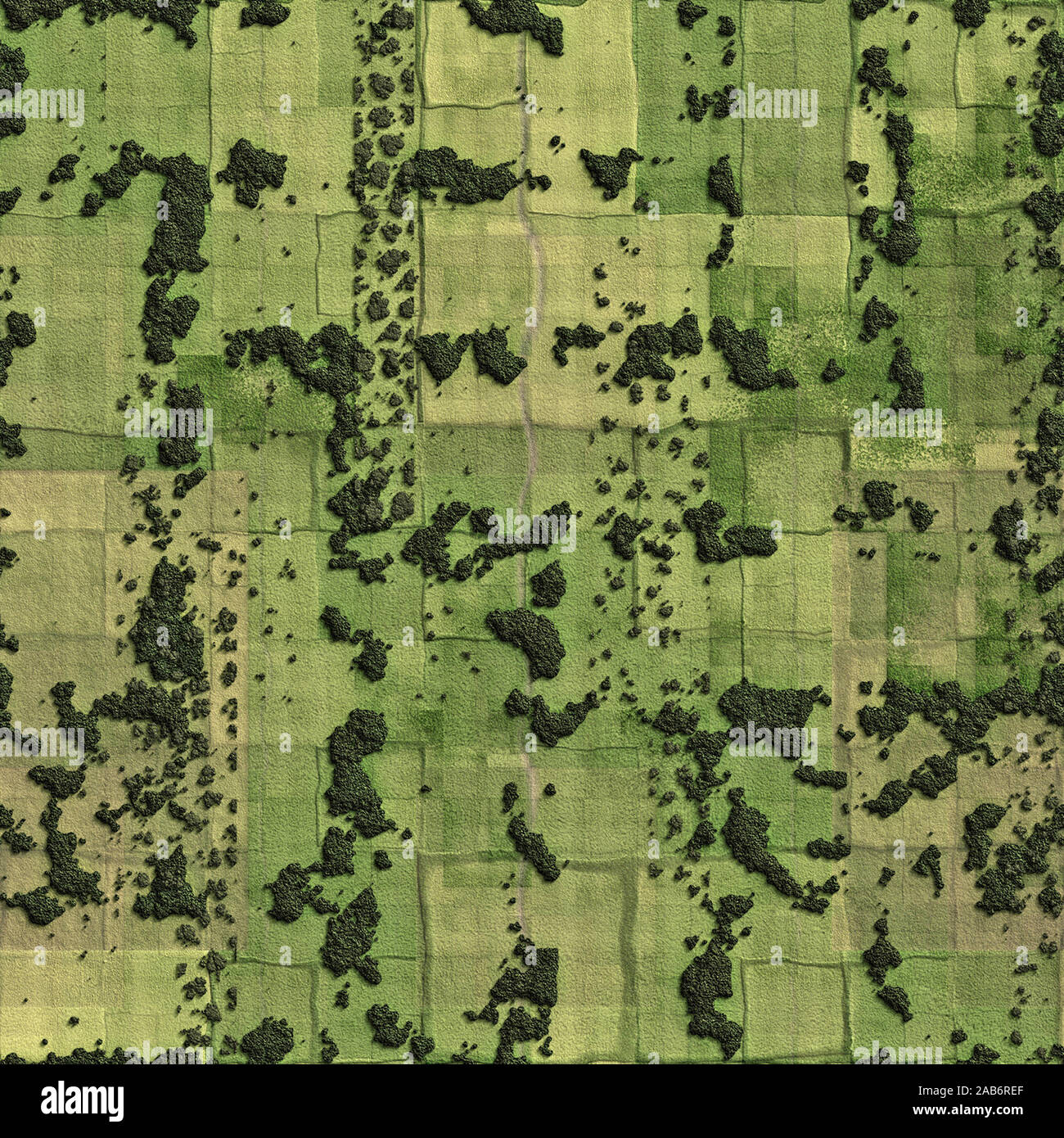 A illustration of fields and meadow bird view Stock Photo - Alamy