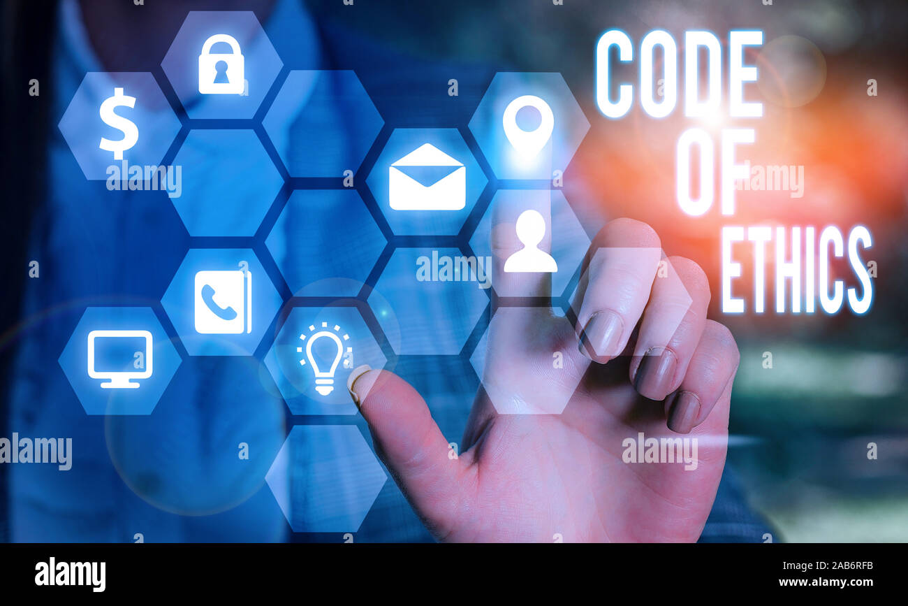 Handwriting text writing Code Of Ethics. Conceptual photo Moral Rules ...