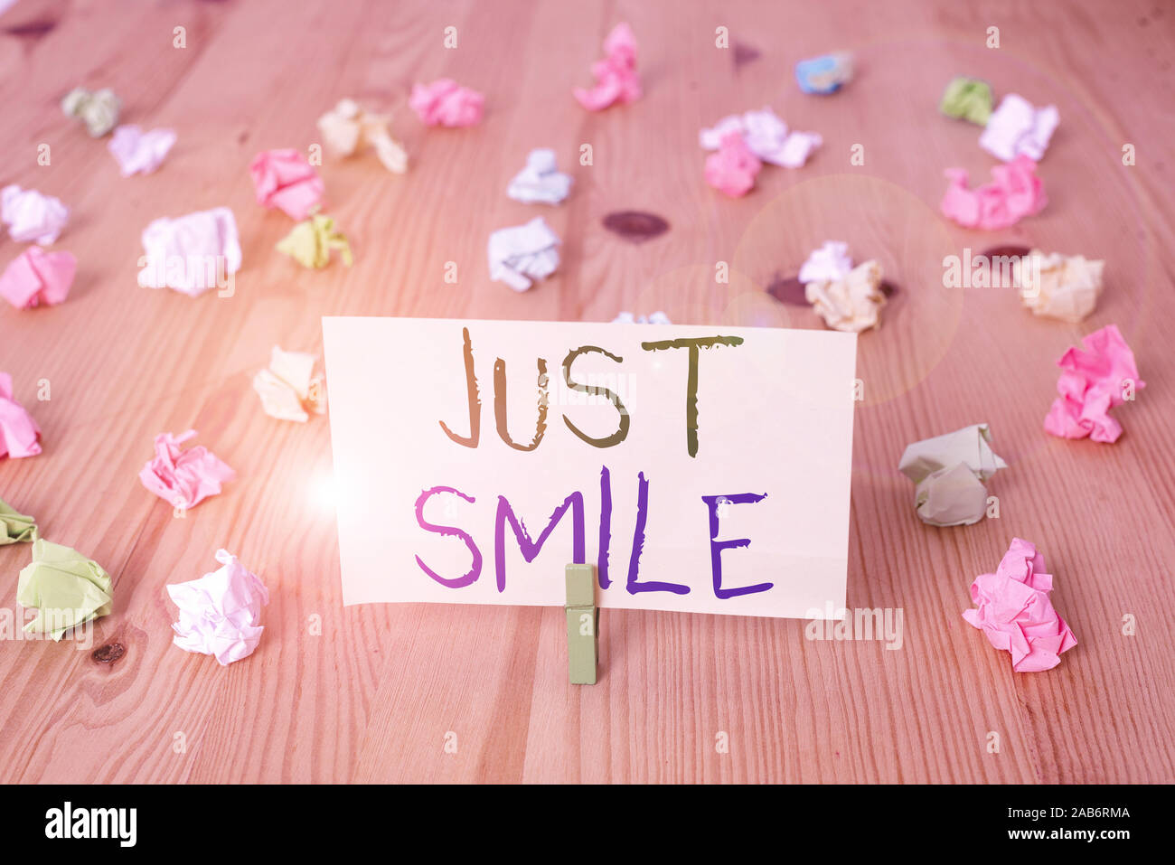 Conceptual hand writing showing Just Smile. Concept meaning assume a ...