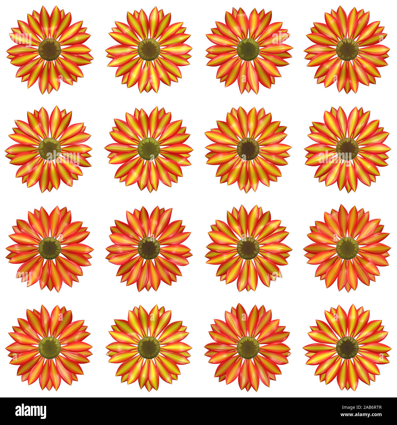 An illustration of some isolated different flowers Stock Photo - Alamy