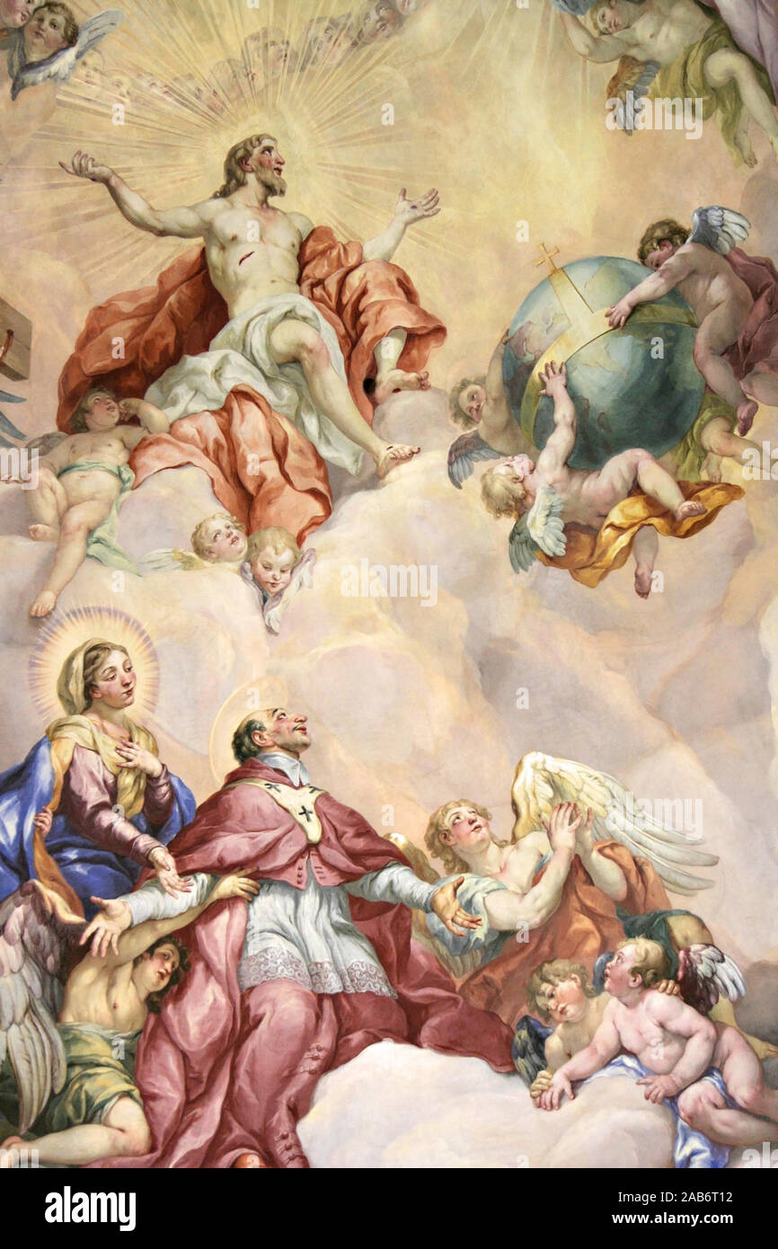 An image of a nice and beautiful fresco showing heaven and angels Stock ...