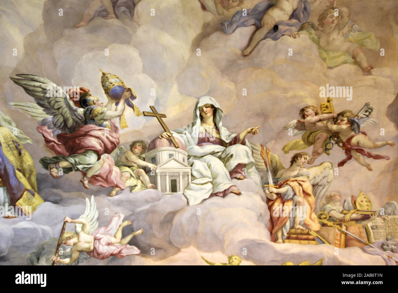 An image of a nice and beautiful fresco showing heaven and angels Stock ...