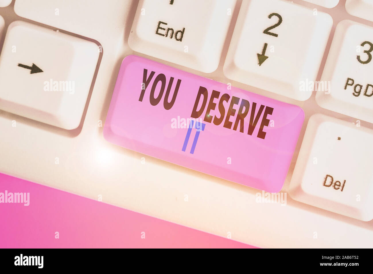 Writing note showing You Deserve It. Business concept for Reward for ...