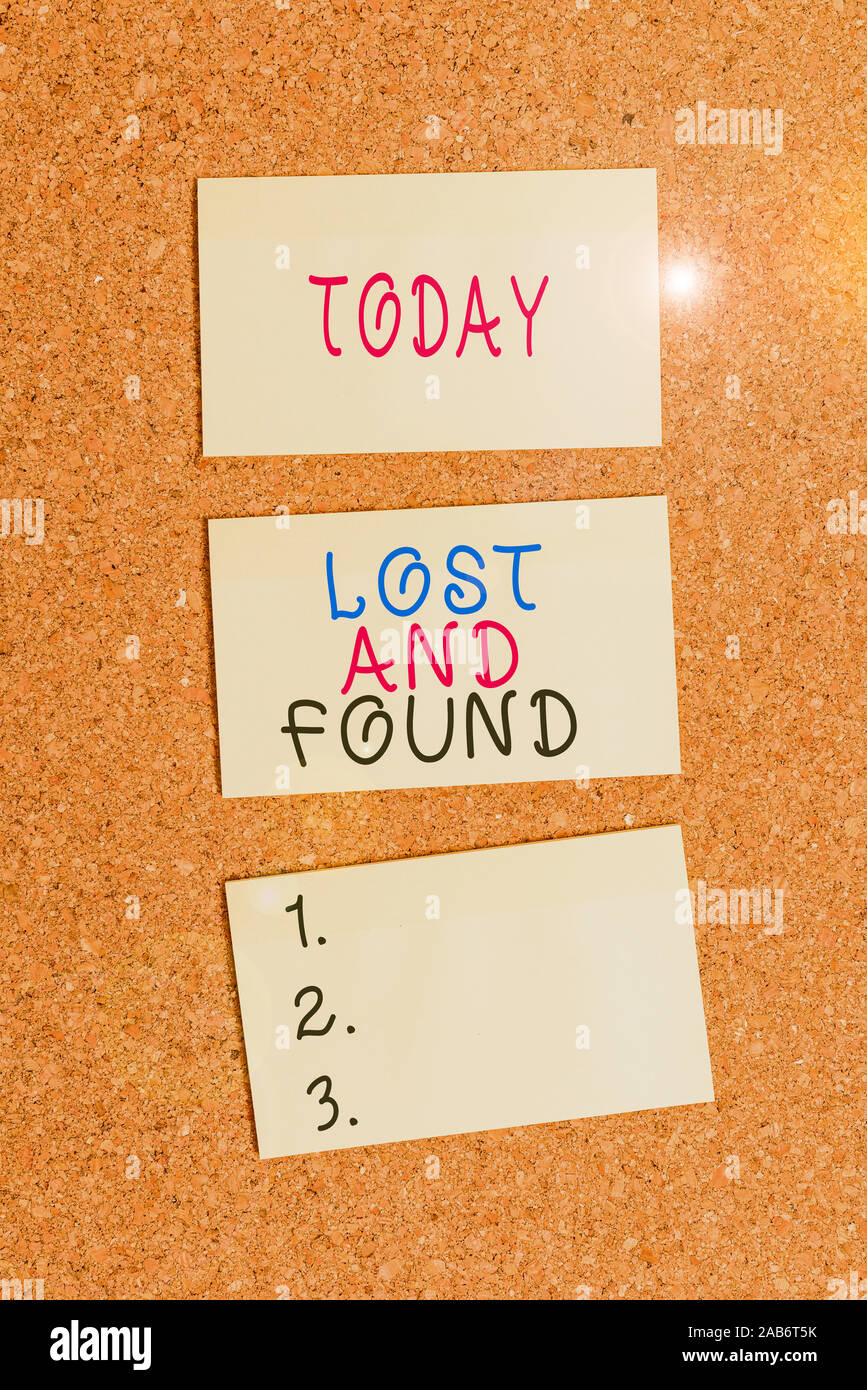 Text sign showing Lost And Found. Business photo showcasing Place where ...