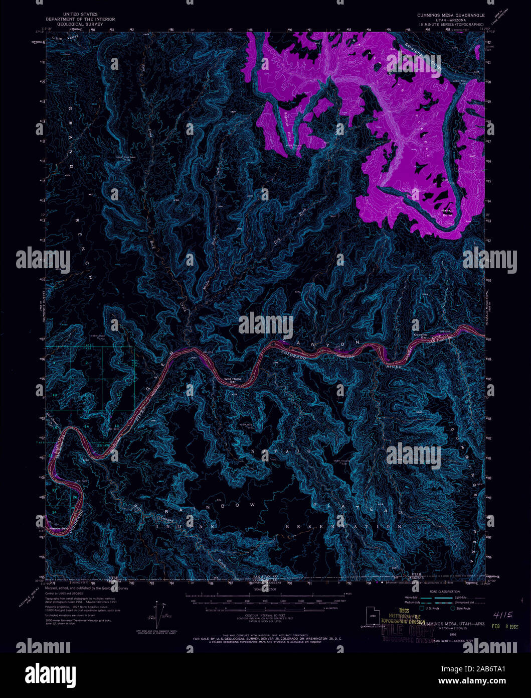 UT Cummings Mesa 248788 1953 62500 Inverted Restoration Stock Photo - Alamy