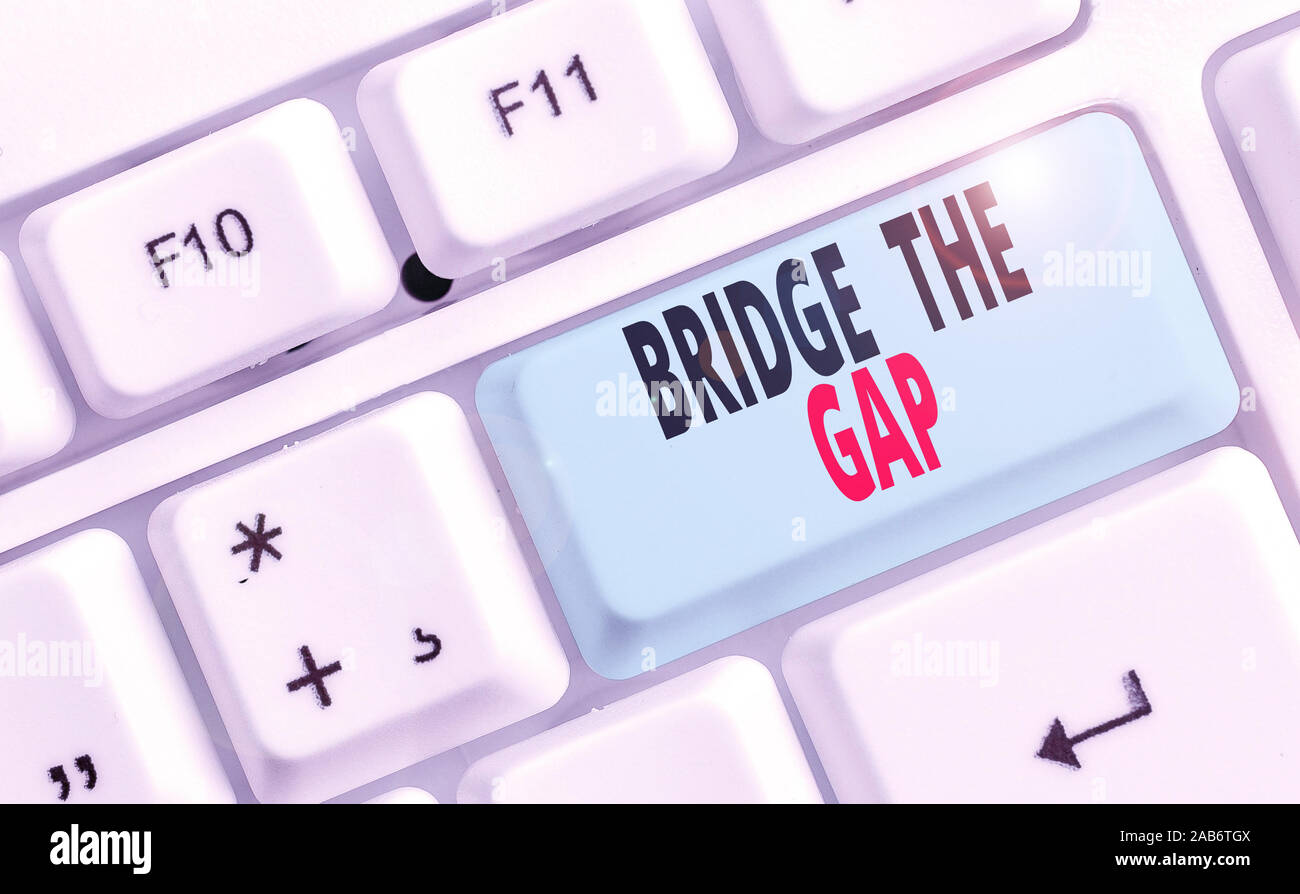 Conceptual hand writing showing Bridge The Gap. Concept meaning ...