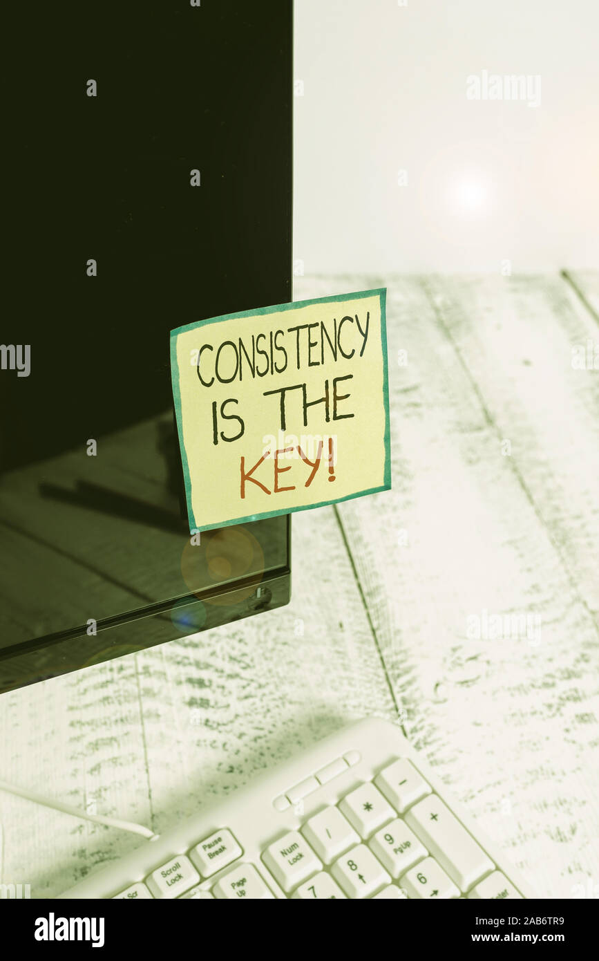 Handwriting text Consistency Is The Key. Conceptual photo by Breaking ...