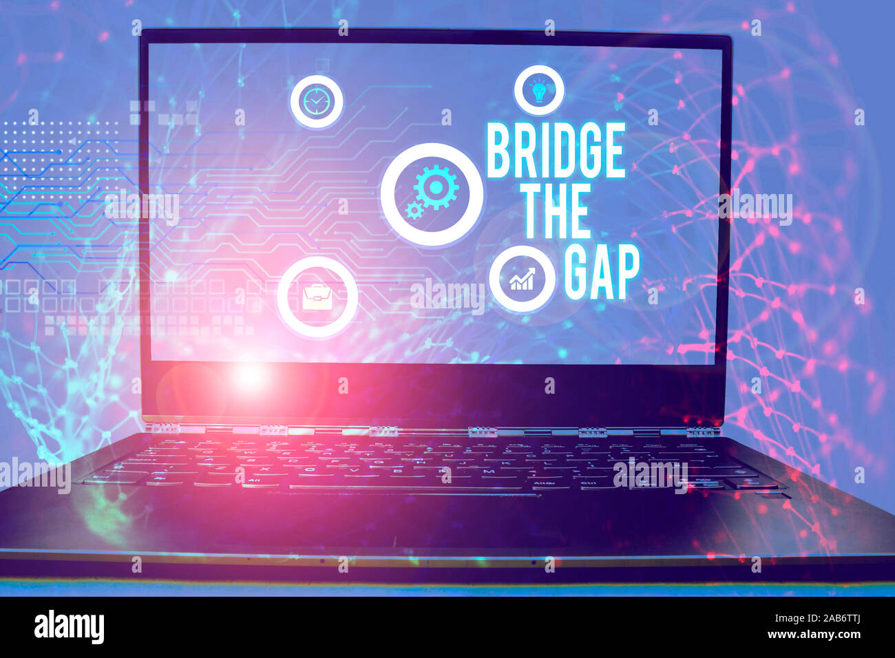 Conceptual hand writing showing Bridge The Gap. Concept meaning ...