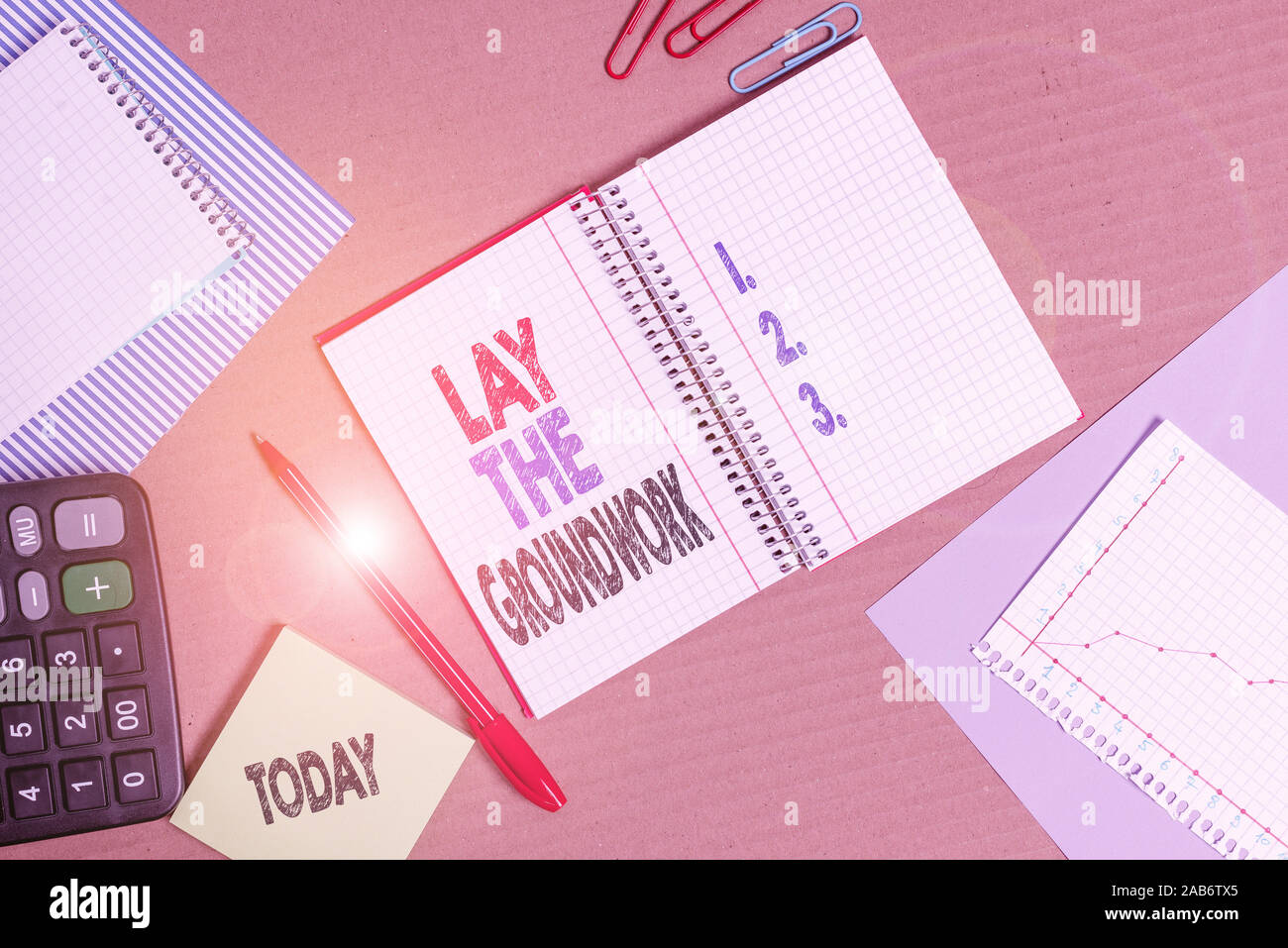Handwriting text Lay The Groundwork. Conceptual photo Preparing the ...