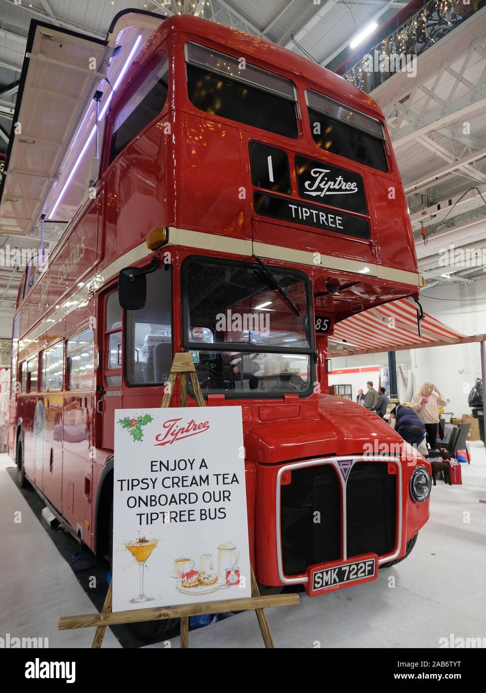 A converted Routemaster buswith a cafe on board at the Ideal Home Show ...