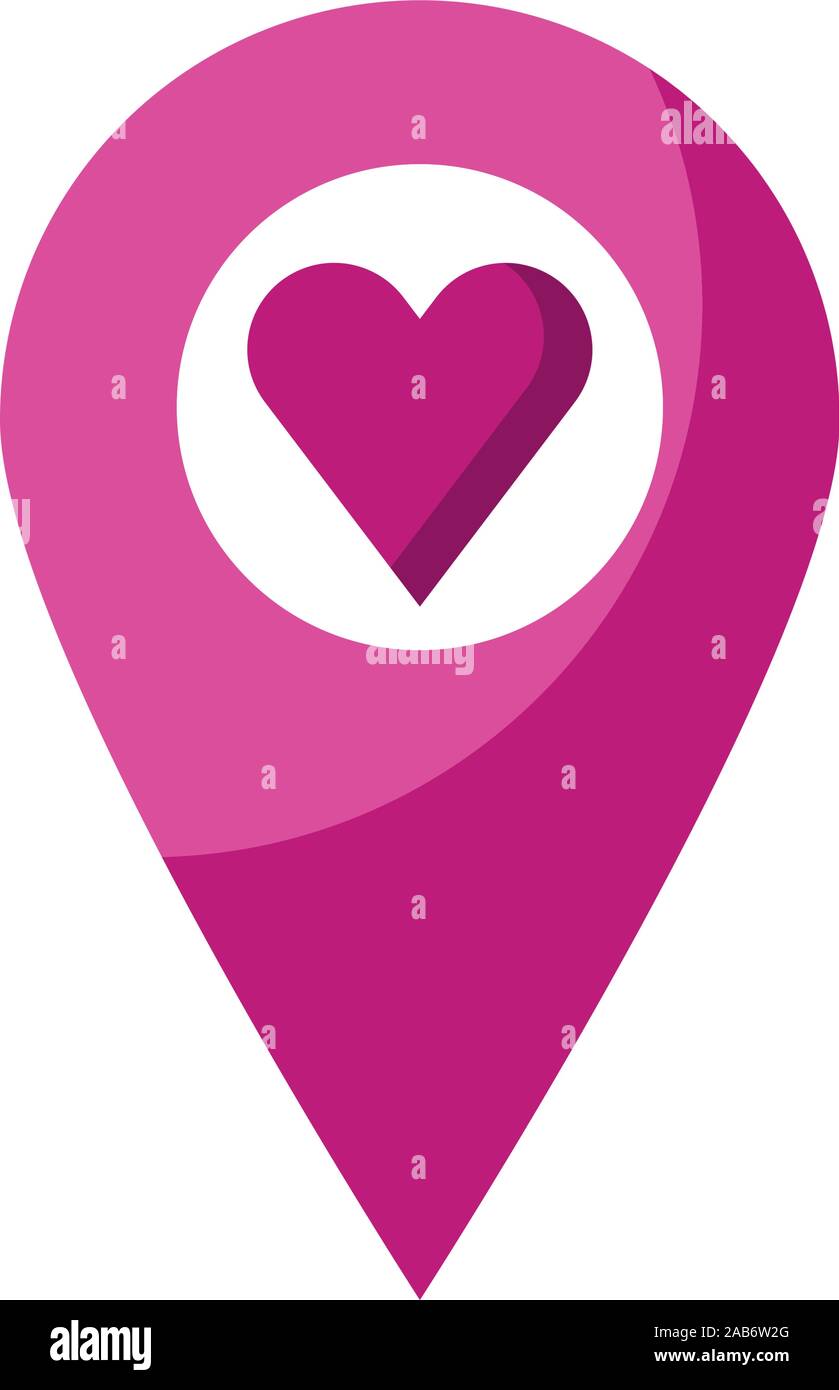 happy valentines day pin location with heart Stock Vector Image & Art ...