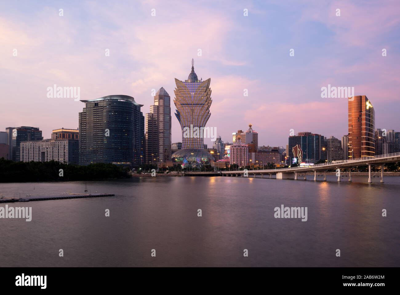 Image of Macau (Macao), China. Skyscraper hotel and casino building at ...
